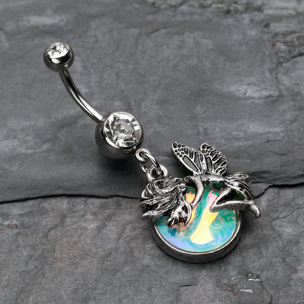 Opal Mystique Fairy Belly Button Ring-Clear Gem - BM25.com