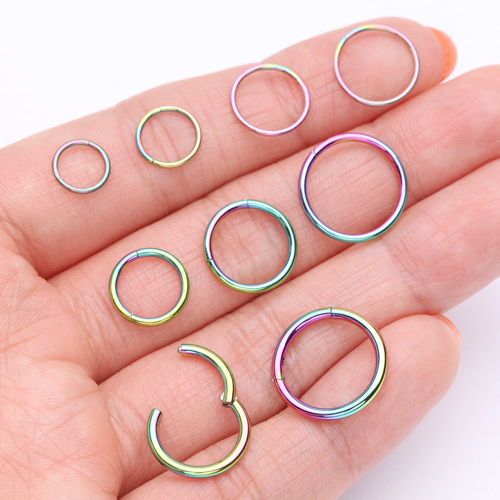 Implant Grade Titanium PVD Colorline Basic Seamless Hinged Clicker Hoop ...