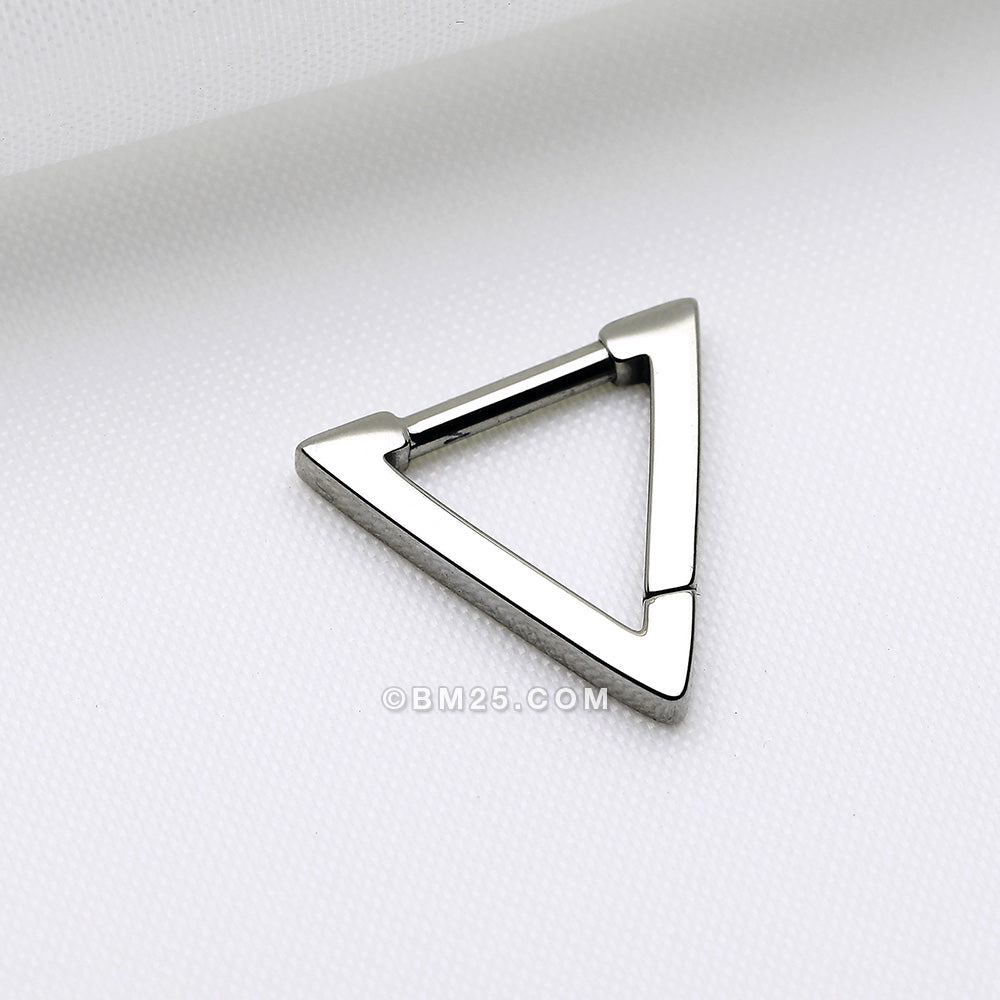 Implant Grade Titanium Basic Hollow Triangle Clicker Hoop Ring - Steel ...