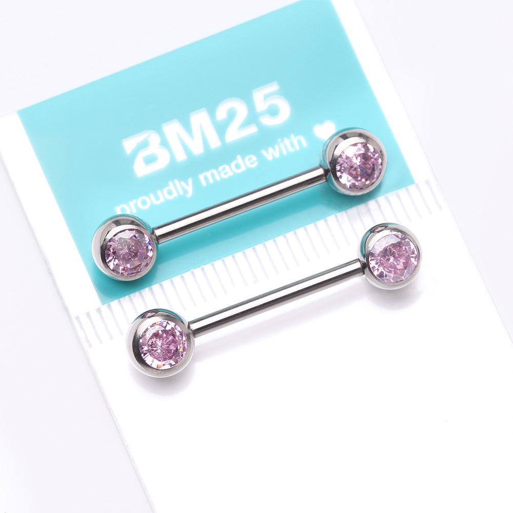 A Pair of Implant Grade Titanium Gem Ball Internally Threaded Nipple ...