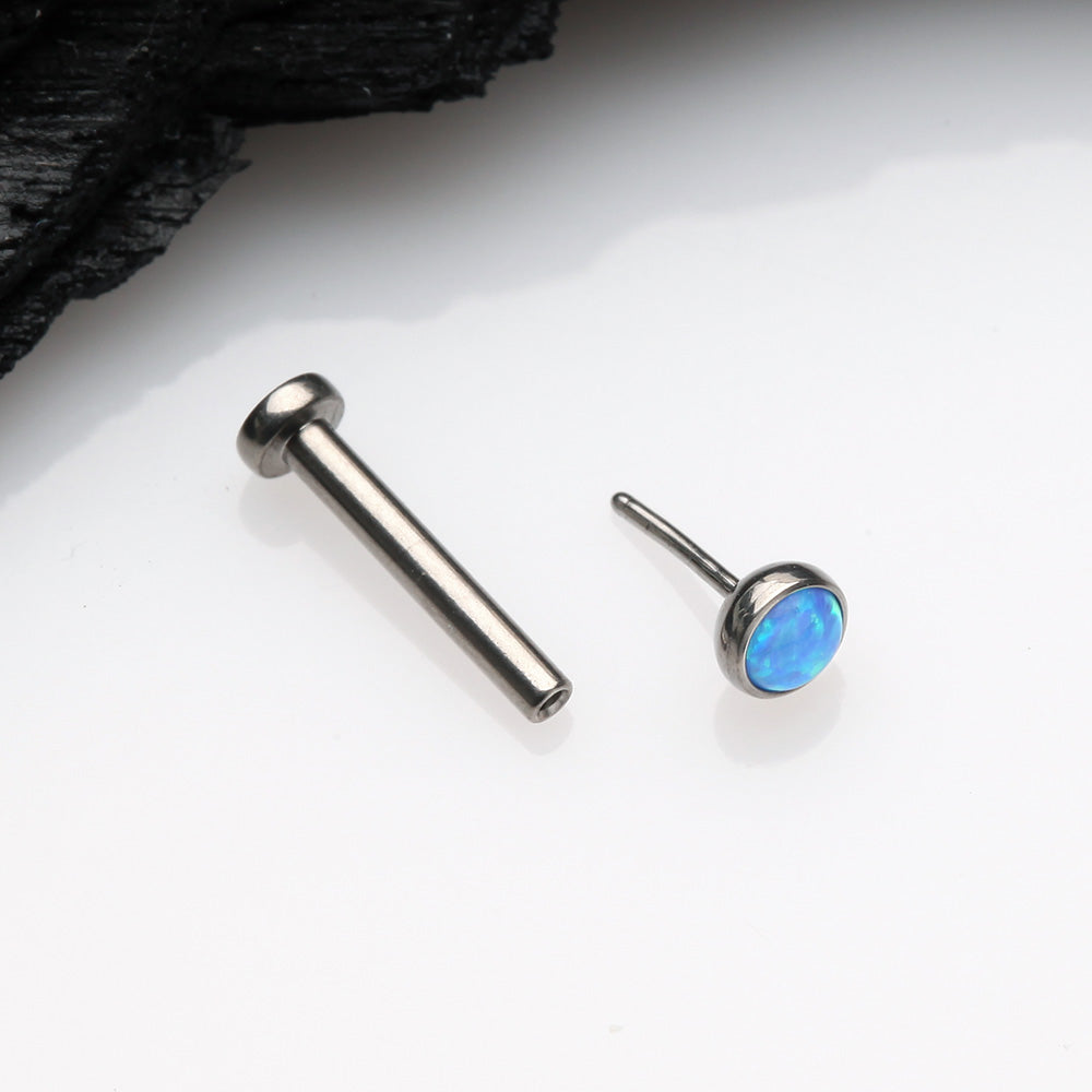 Implant Grade Titanium OneFit Threadless Fire Opal Bezel Set Top Flat ...