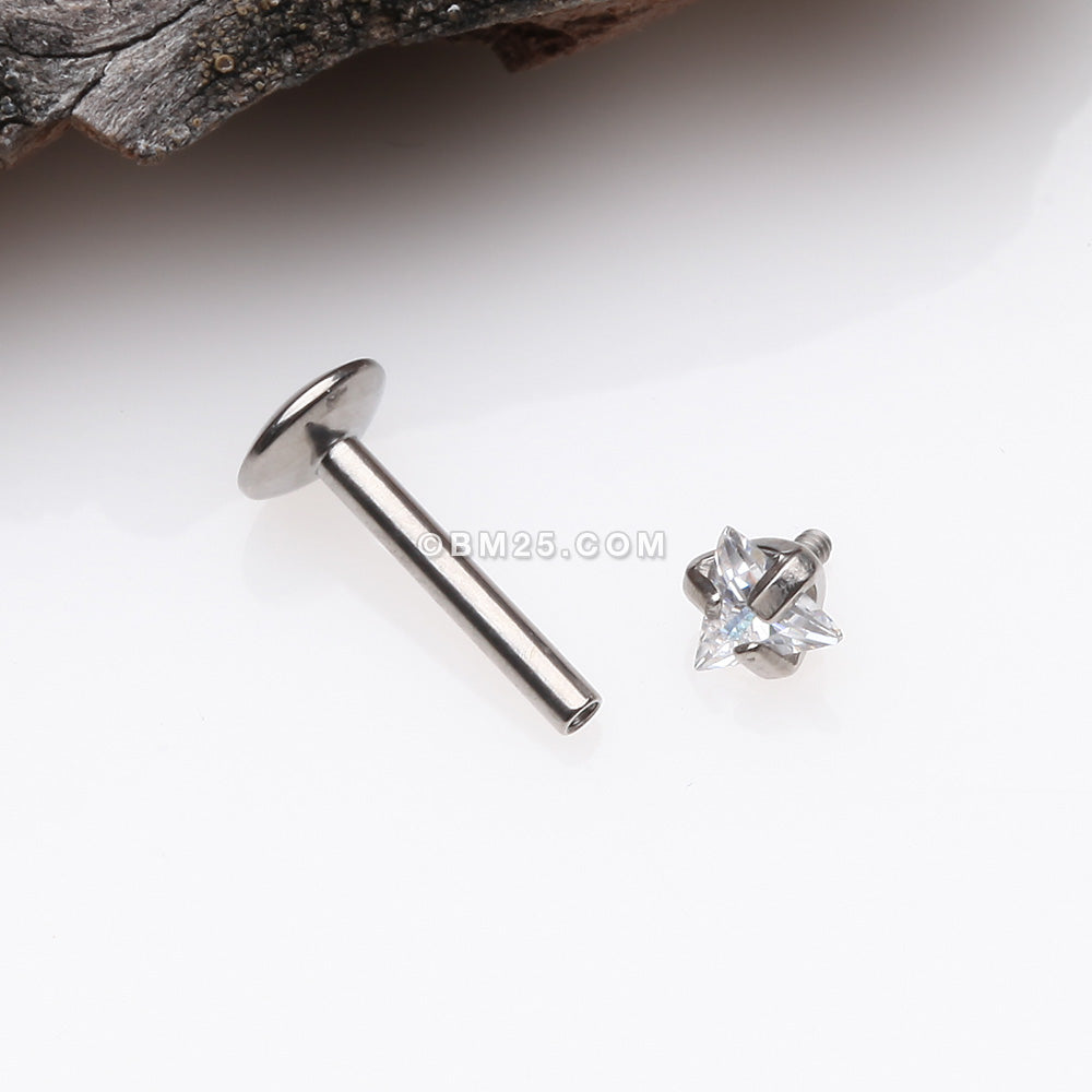 Implant Grade Titanium Triangle Gem Prong Set Top Internally Threaded ...